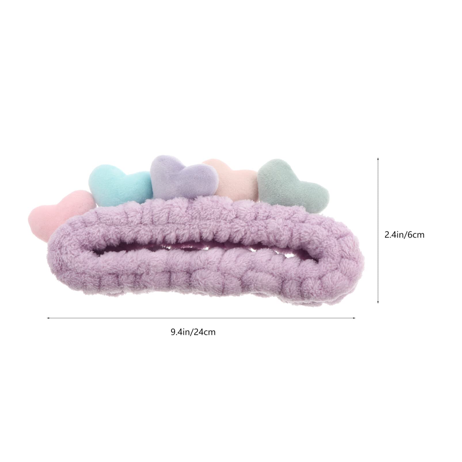 Luxshiny Elastic Hair Ties 2pcs Elastic Makeup Headband, Plush Spa Headband Heart Face Wash Headband for Makeup Washing Makeup Headband