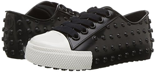Mini Melissa Kids' Mini Polibolha Iii Sneaker, Black/White, 6 Regular US Toddler