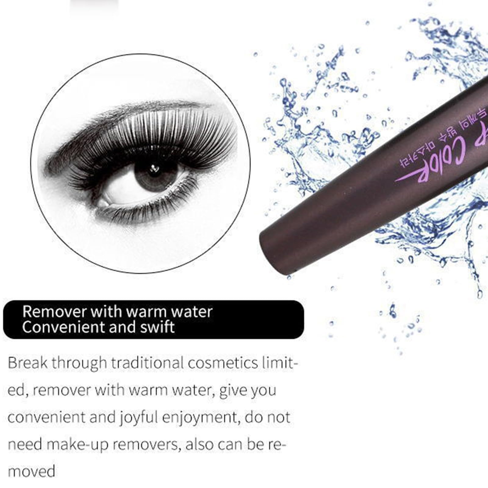 Makeup Lash Mascara Voluptuous Volume, Length Thick, Soft Full Lashes, No Flaking, No Smudging, No Clumping, Long Wearing, Washable Mascara for Daily Halloween Christmas Party (Purple, One Size)