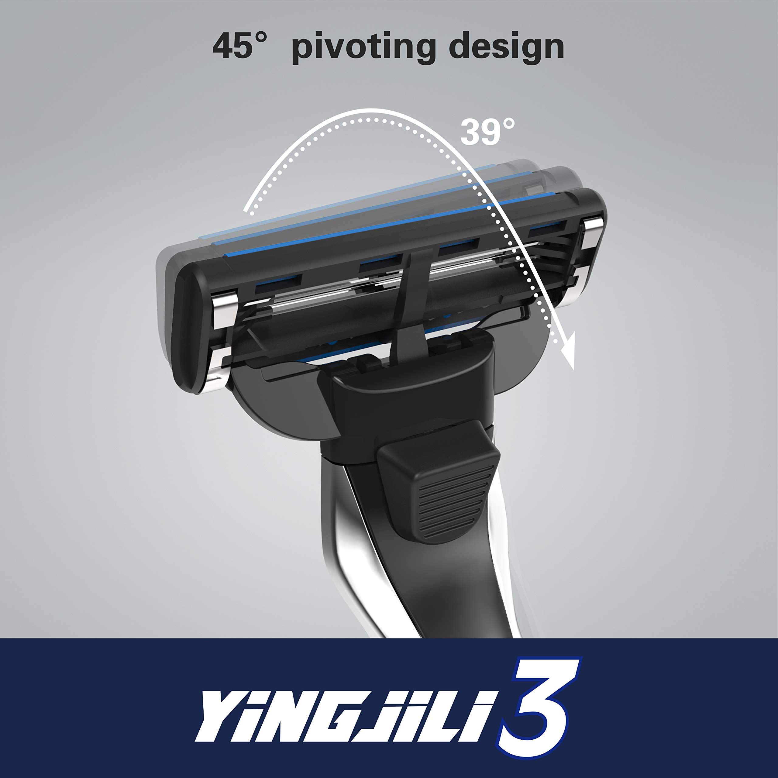 Men's Razor Blade Refills, Yingjili Men's Razor 12 Refills, 3-Blade Razors
