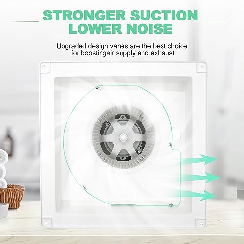 POWERENG Bathroom Exhaust Ventilation with Light,164 CFM 0.7Sones Quiet Ceiling Mount Ventilation Fan,6000K 12W LED,White,110V Vent Fan Ceiling