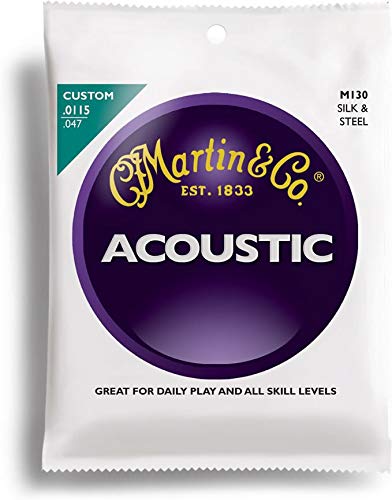Martin M130 80-20 Silk & Steel Strings Acoustic Guitar Frets