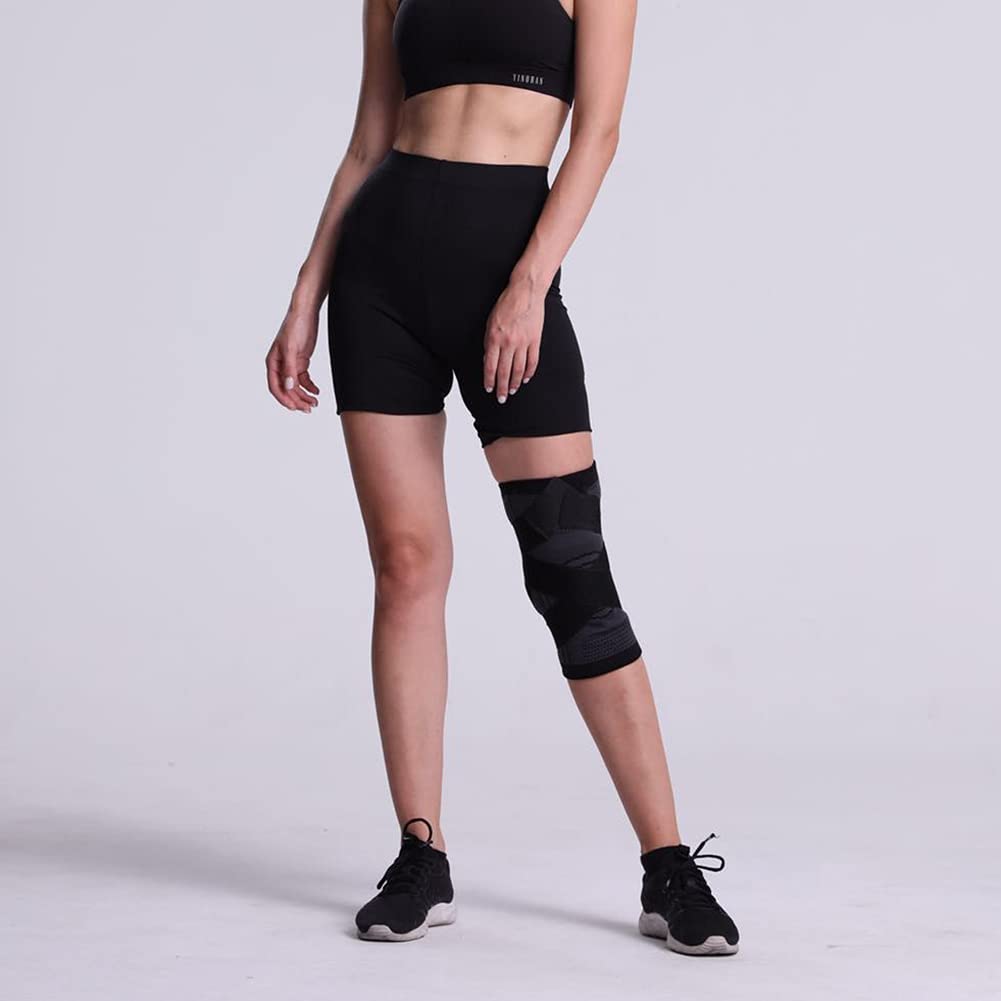 NuCamper Knee Brace for Arthritis Pain,Adjustable Compression Sleeve for Men Women Pain Relief,Knee Support for Injury Recovery, Meniscus Tear,Runing,Sports,Workout (Black, Medium)