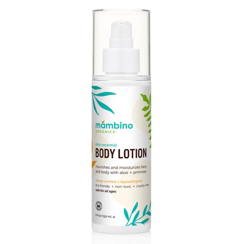 Mambino Organics Daily Essential Face And Body Lotion, Coconut + Primrose, 5 Fluid Ounces