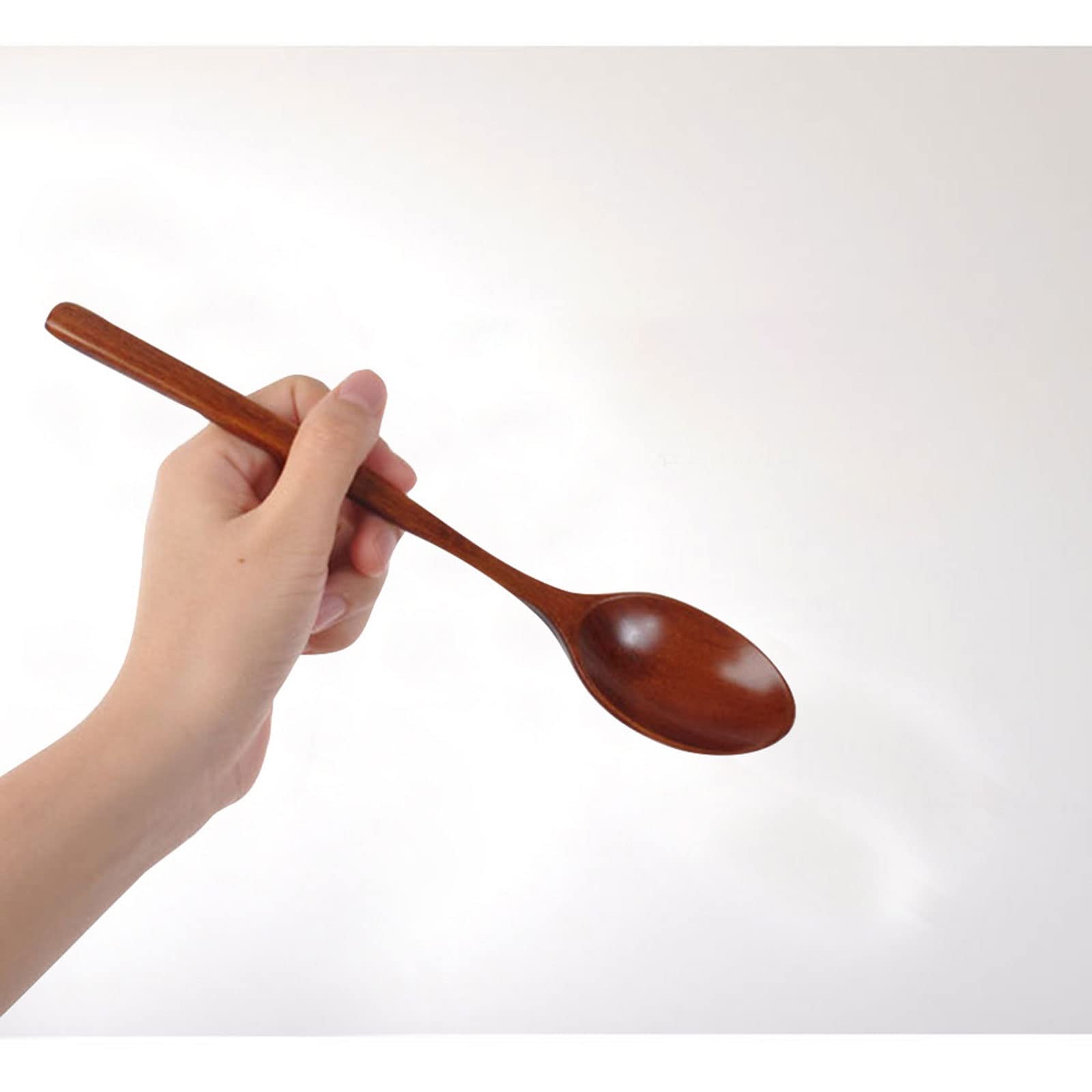 MABSSI Wooden Spoon Fork Kitchen Cooking Utensil Tools Soup-Teaspoon Kitchen Cooking Dining Soup Tea Honey Coffee Utensil Tools (Color : Beige)