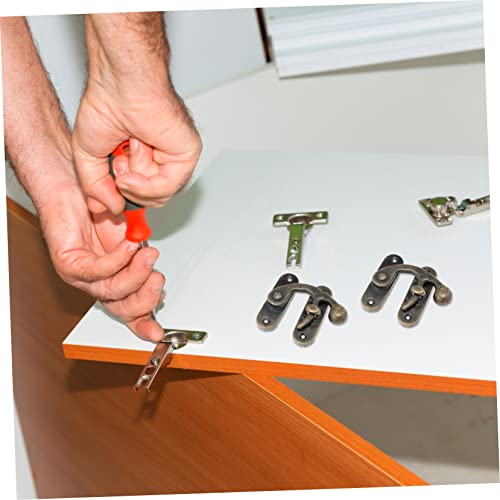 MAJHER 3pcs Buckle Buckle Cabinet Hinges Cabinet Hardware Wooden Jewelry Box Antique Right Hook Hinges for Kitchen Cabinets Cabinet Hasp Latches Right Hook Horn Lock Case Right Lock Hook