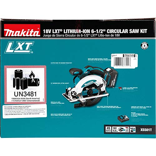 Makita XSS01T 18V LXT Lithium-Ion Cordless 6-1/2" Circular Saw Kit (5.0Ah)