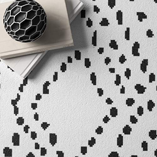 nuLOOM Mila Machine Washable Diamond Trellis Ultra Thin Area Rug, 5' x 8', Ivory