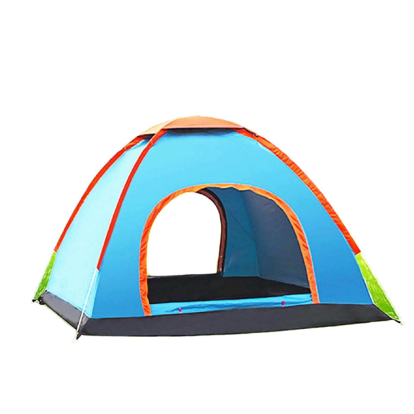 NC Tent Outdoor 3-4 Full Automatic Easy to Set up Small Light Tent Camping Field Tent Thickening rain Proof Quick Open Tent Fruitgreenwithyellowedges