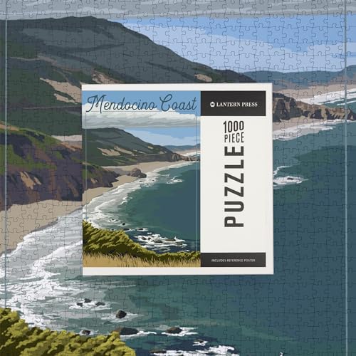 Mendocino Coast, California, Coast Scene (1000 Piece Puzzle, Challenging Jigsaw Puzzle for Adults, Made in USA)