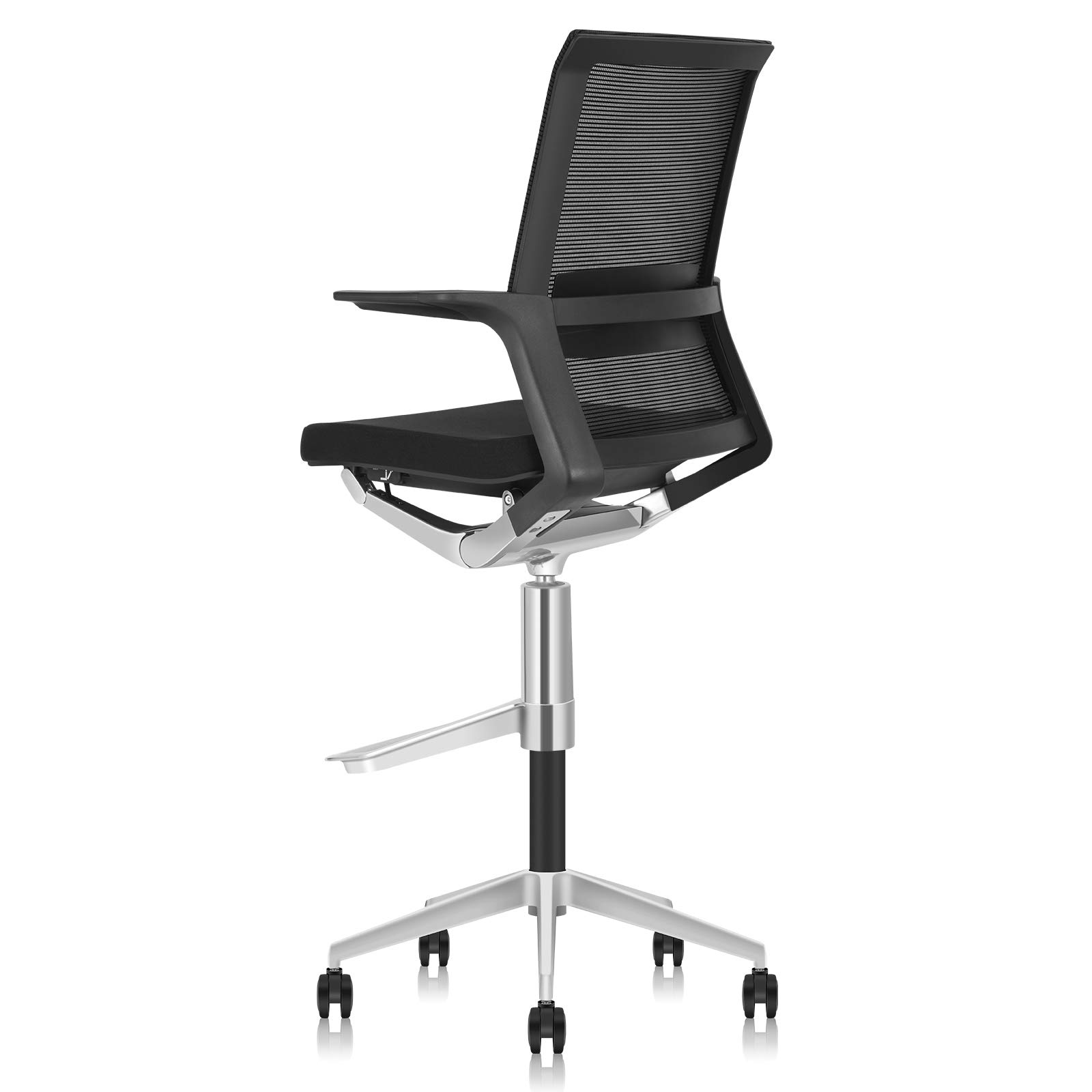MOOJIRS Ergonomic Drafting Chair | with Adjustable Seat Height and Foot Rest | Breathable Mesh Fabric | All Aluminum Alloy Base with Multi-Direction Casters | for Standing Desk