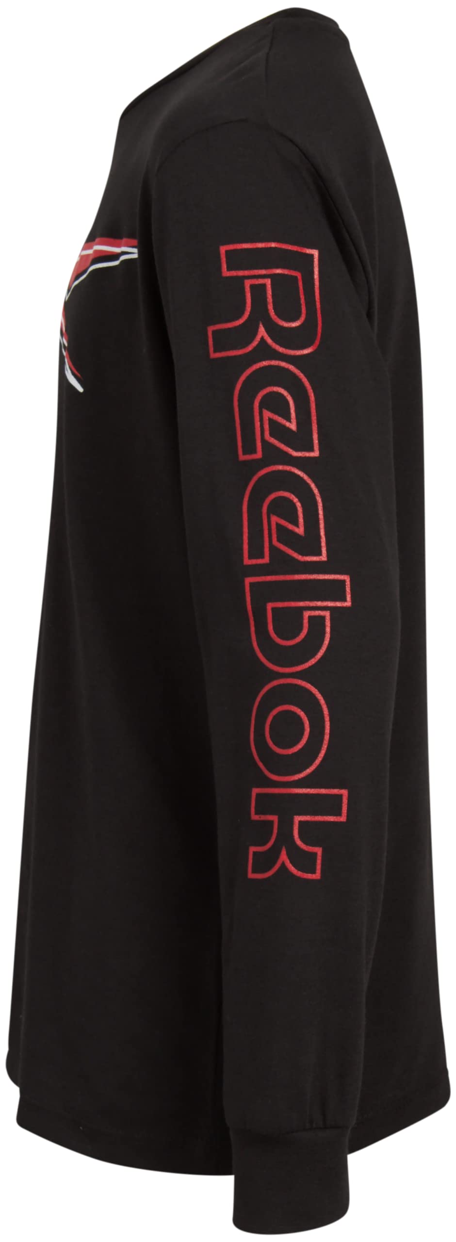 Reebok Boys' T-Shirt - Long Sleeve Logo Tee (Size: S-XL), Size 8, Black Vector