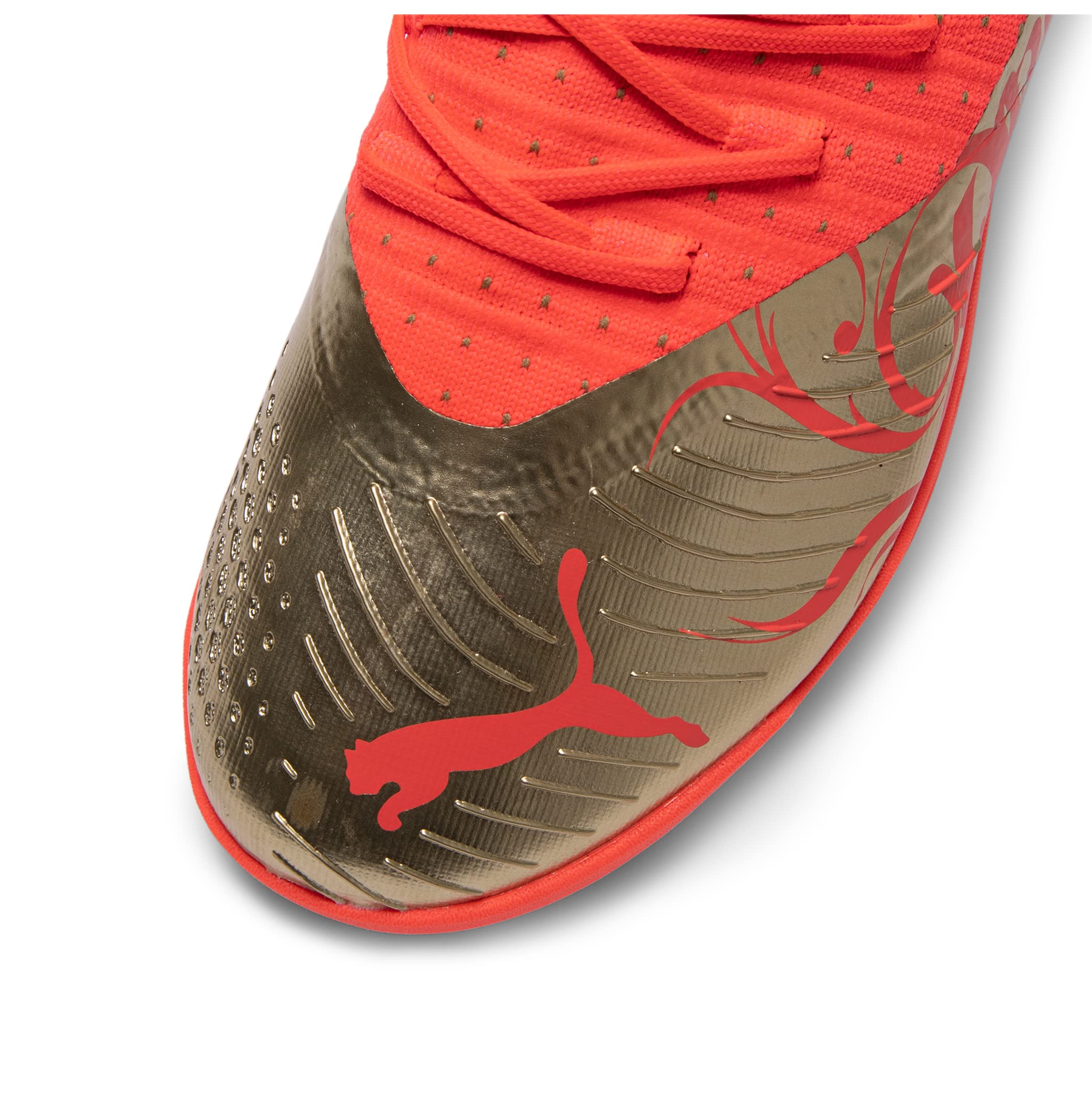 Puma Future Z 3.4 Neymar Jr. Turf Training Sneaker, Fiery Coral-Gold, 3 US Unisex Big Kid