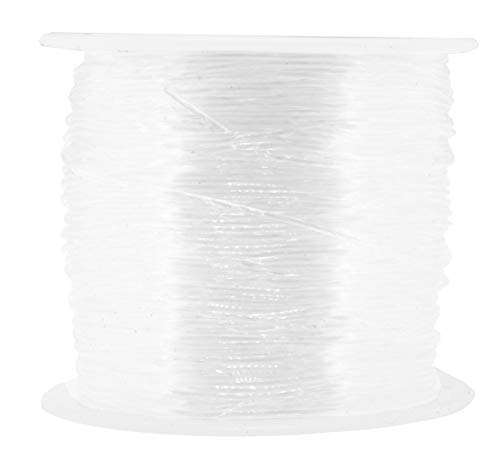 Mandala Crafts Crystal String Transparent 0.8mm Elastic Cord for Jewelry Making - 65 YDs Stretchy Elastic String Beading Cord - Elastic Bracelet String for Bracelet Making