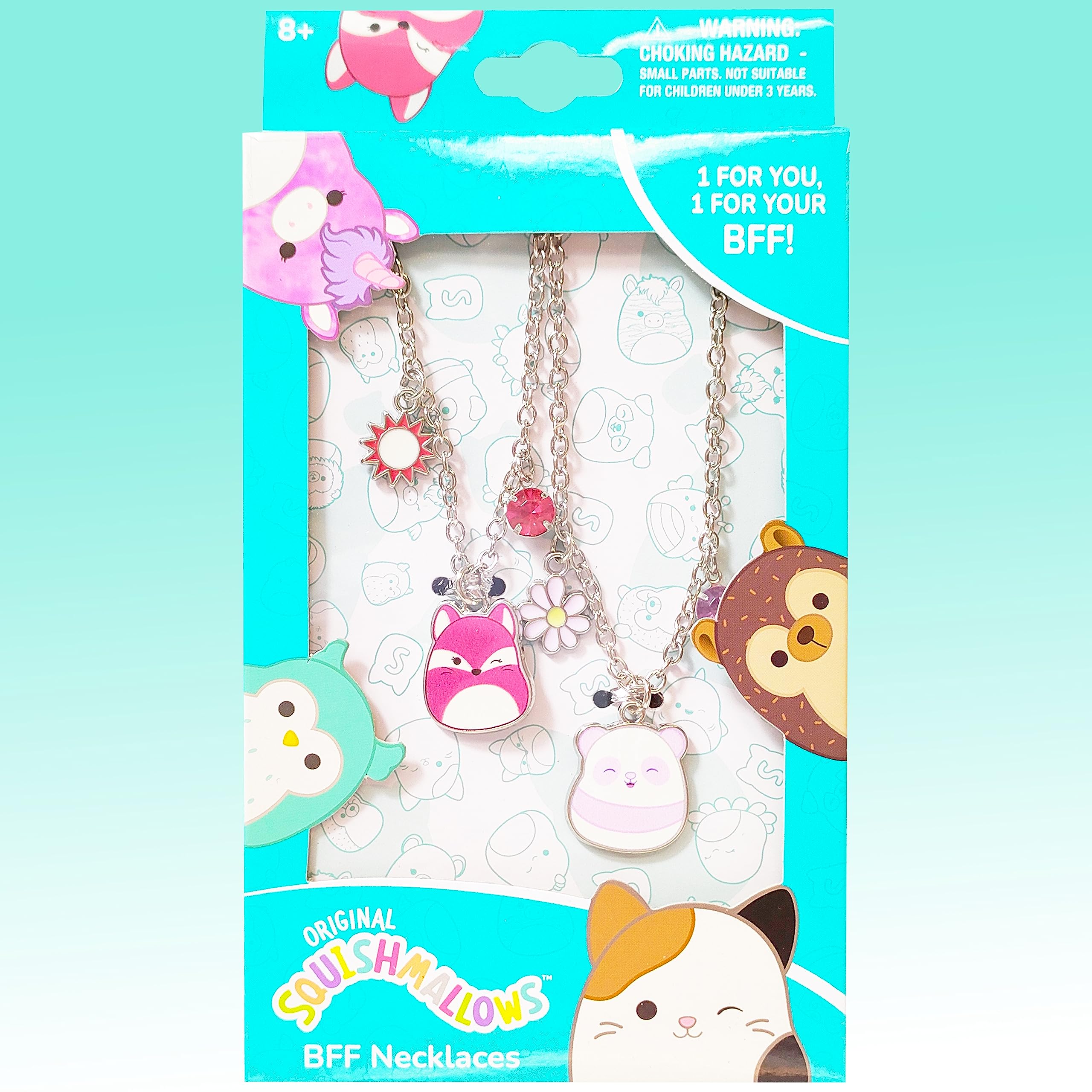 LUV HER Squishmallow Premium BFF Necklaces -Squishmallow Better Girls Jewelry - one Squishmallow for you one for your BFF - Ages 3+