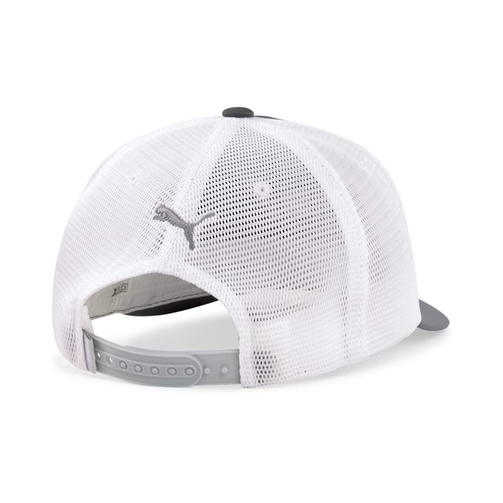Puma Golf Men's Sundown Trucker P Hat, Quiet Shade-Navy Blazer-Bright White-High Rise, One Size