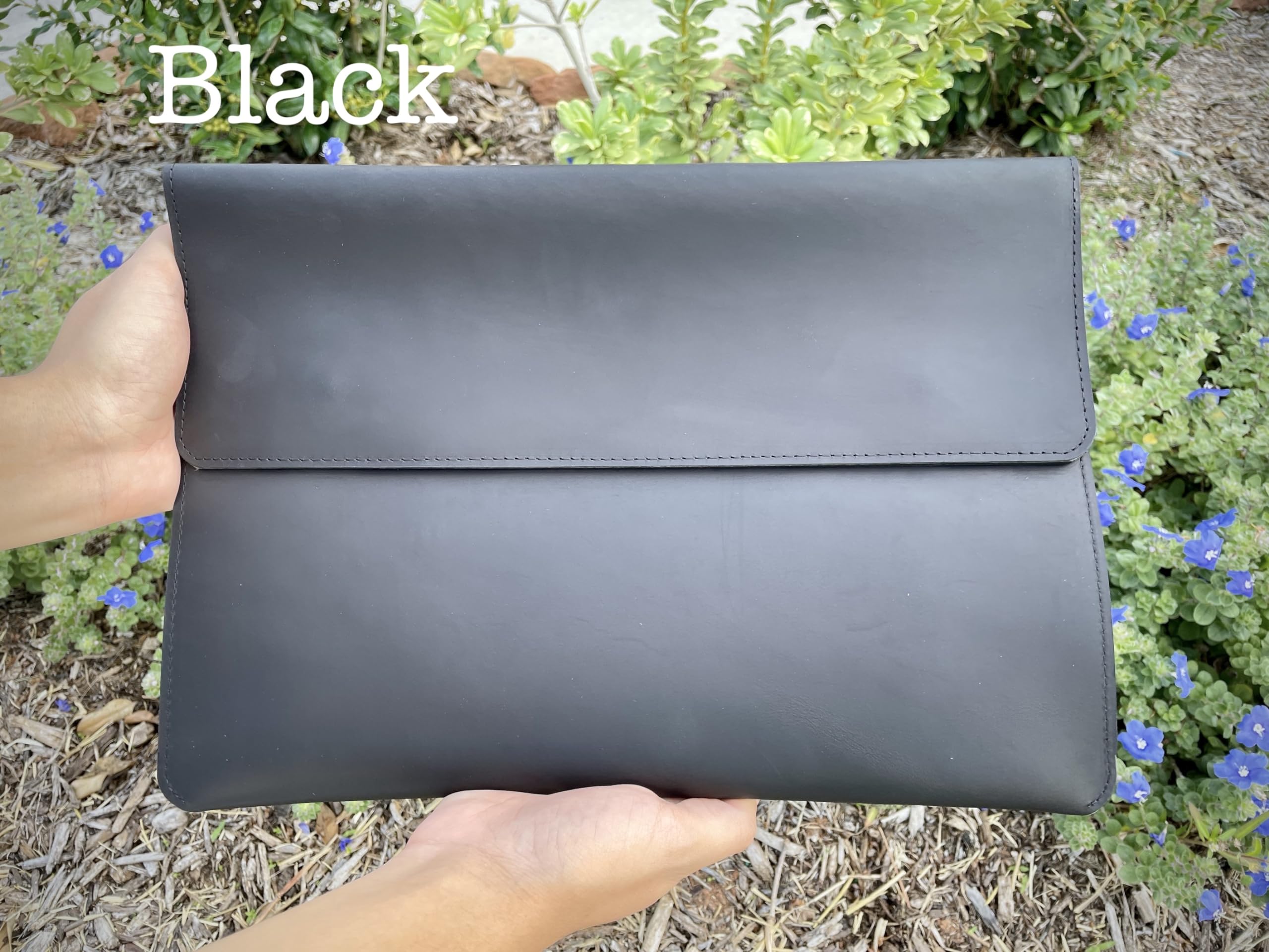 LUCASGIFT Compatible with MacBook Pro/Air 13" 15" 16" LEATHER LAPTOP SLEEVE, Leather Laptop Case, Personalized Laptop Sleeve, Leather Computer Case, Envelope Sleeve, Monogrammed gifts her him