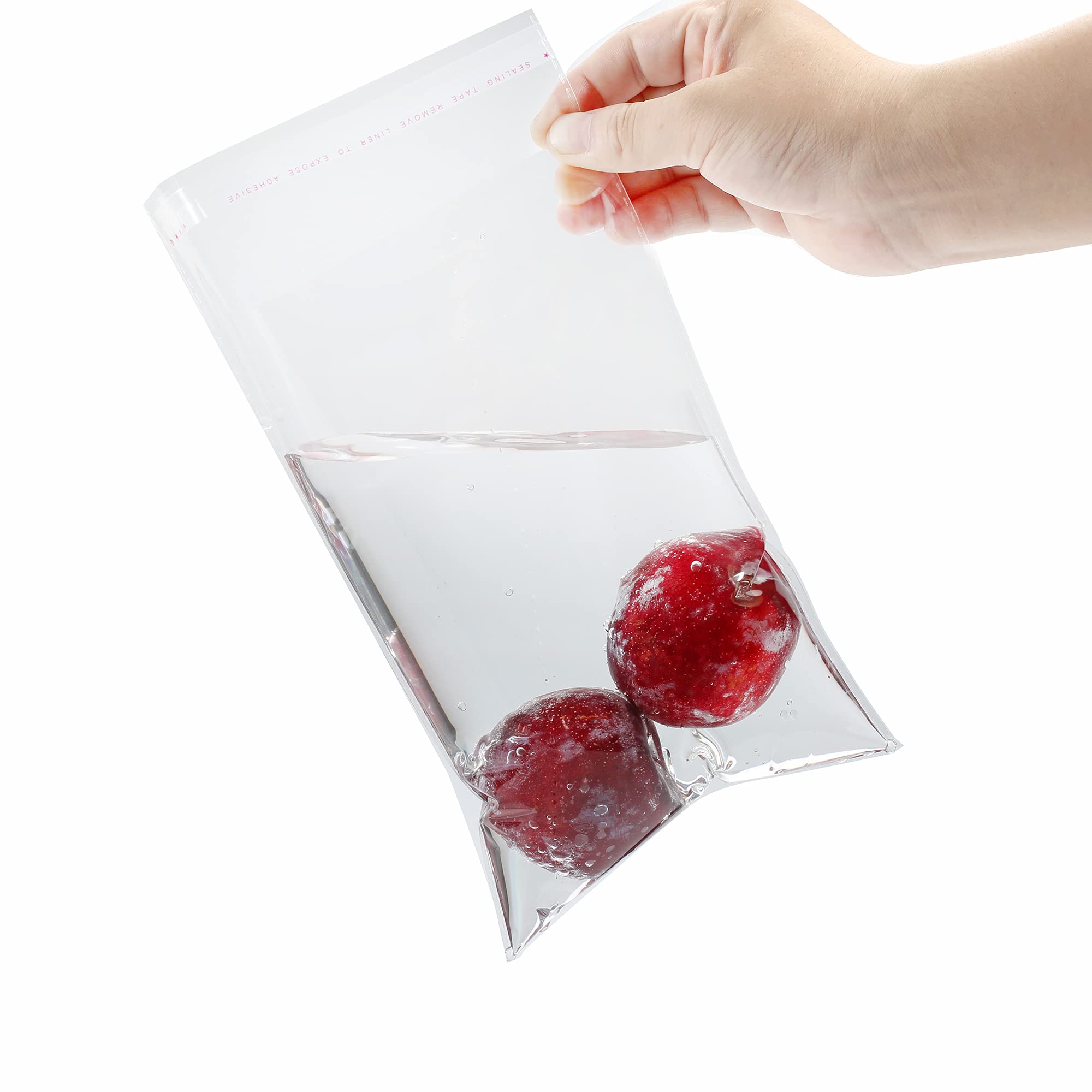 Macoota 200 Pcs 4" x 6" Thick 1.6 Mil Clear Self Sealing Resealable Cellophane Poly Bags Heavy-duty Adhesive Cello Plastic Bags Packaging Bakery Cookie Candy Candle Soap Card Gift OPP Bag
