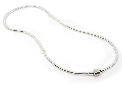 NicelyFit Snake Chain Necklace Silver Plated fit Pandora Charms Beads Jewelry (50CM/19.5 Inch)