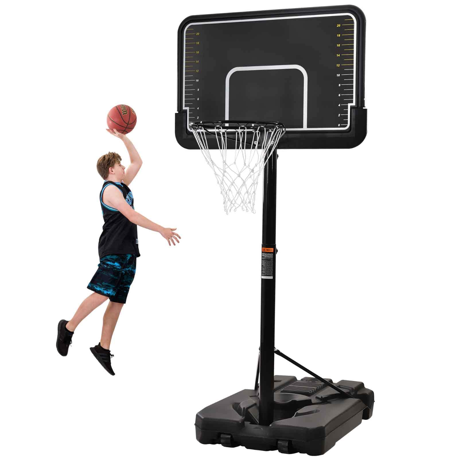 Ralch Wyscom Adjustable Basketball Hoop Goal with Vertical Jump Measurement, Portable and Mobile with Wheels Outdoor,6.6-10ft Height Easy Adjustment for Adults