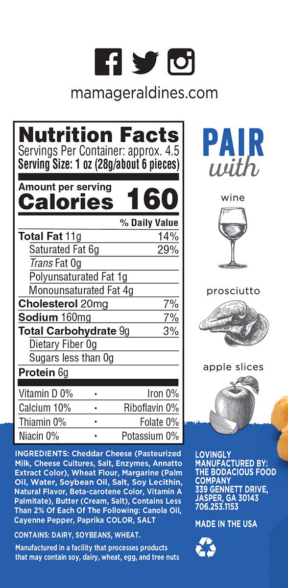 Mama Geraldine's Cheese Straws, Aged Cheddar, 4.5 Ounce, 12 Pack