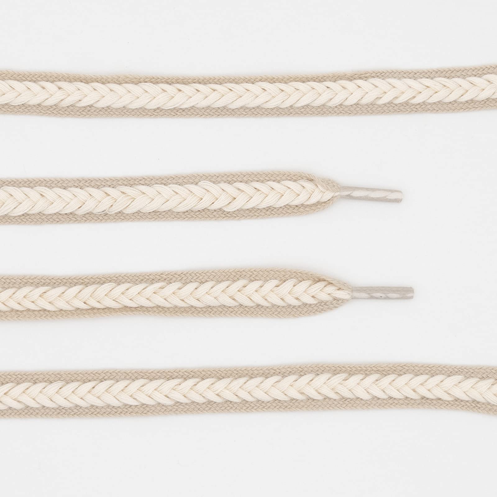 Lilybekind 3/5" Wide Thick fat shoe laces for sneakers boots flat replacement shoelaces shoe strings (Khaki white, 140cm)