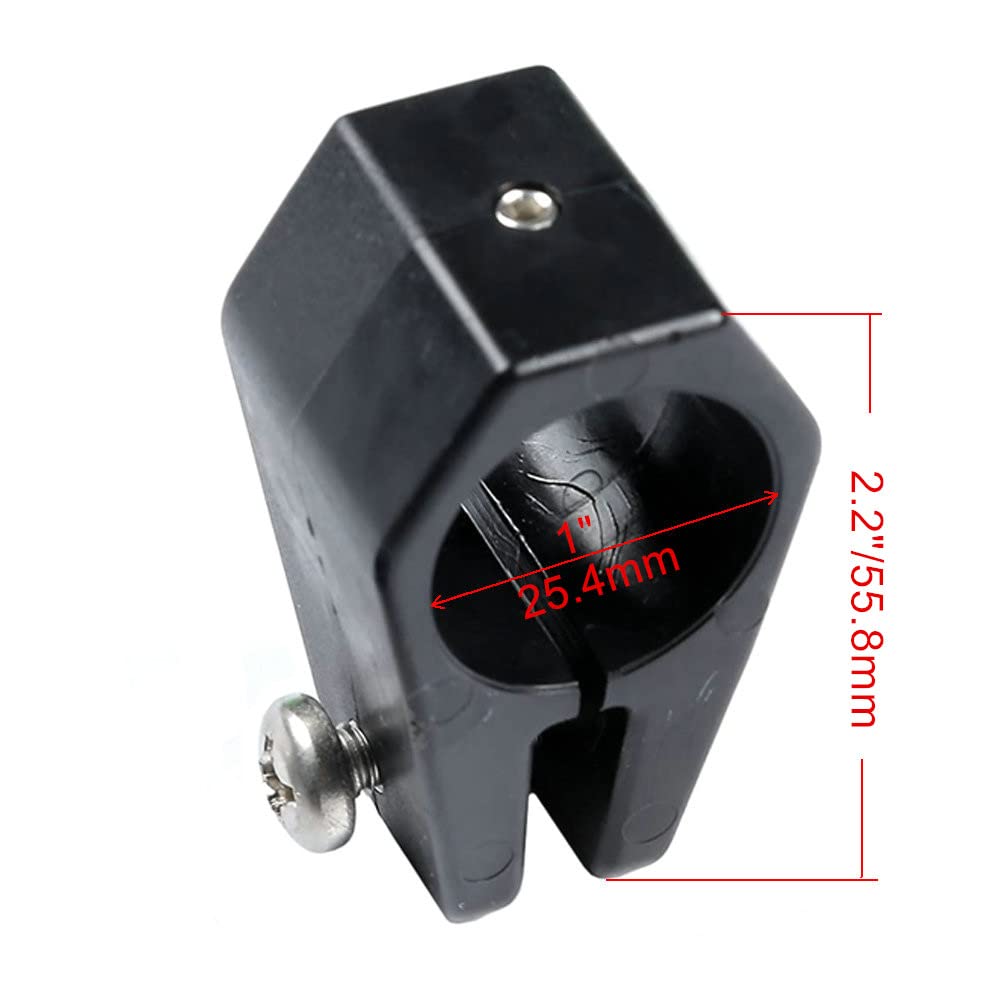 Mizugiwa Boat 3-Bow Bimini Top Black Nylon Boat Jaw Slide, Cap Eye End, Deck Hinge, Fittings 1 Inch Set
