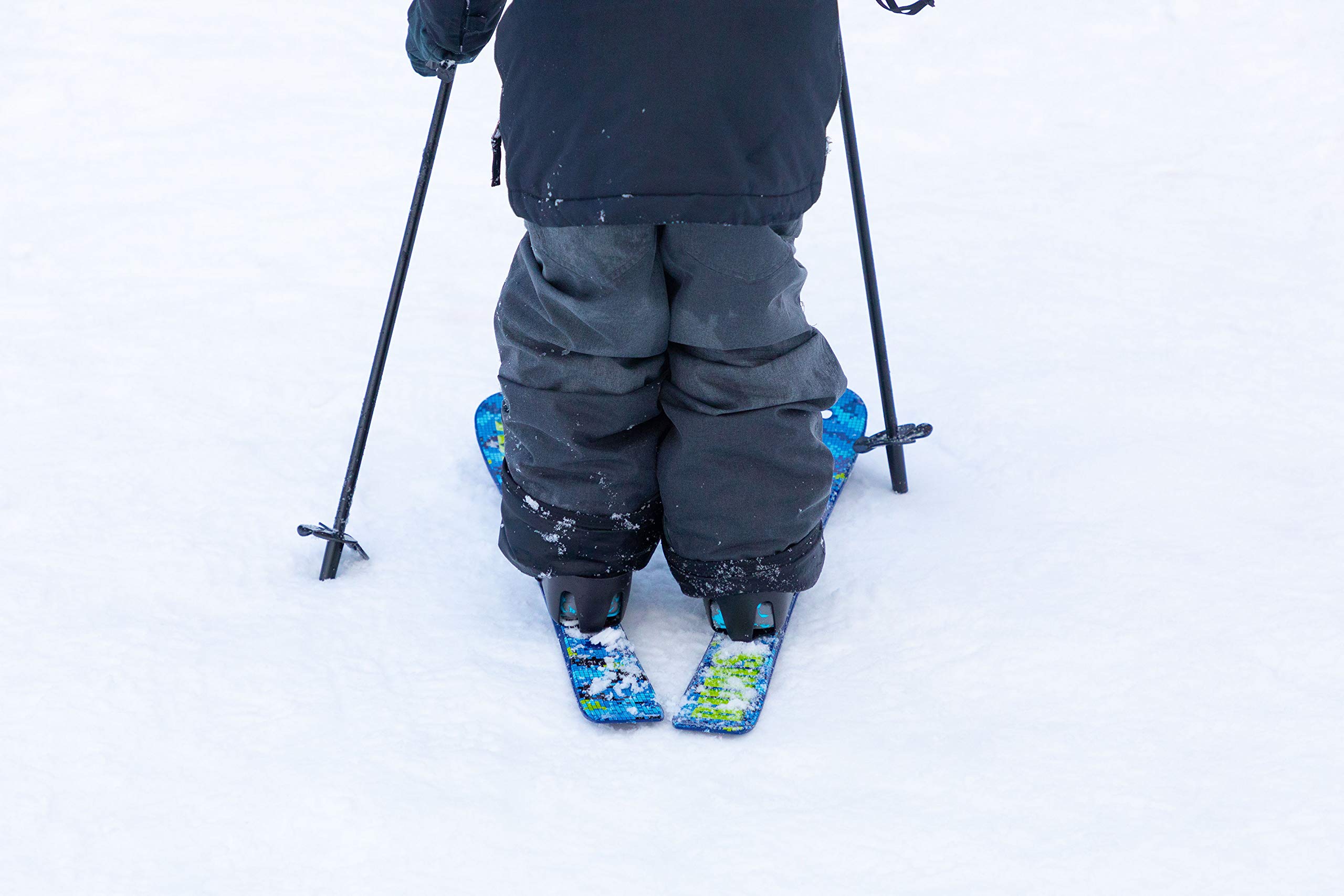 Lucky Bums Kids Beginner Ski and Pole set with Bindings, Pink