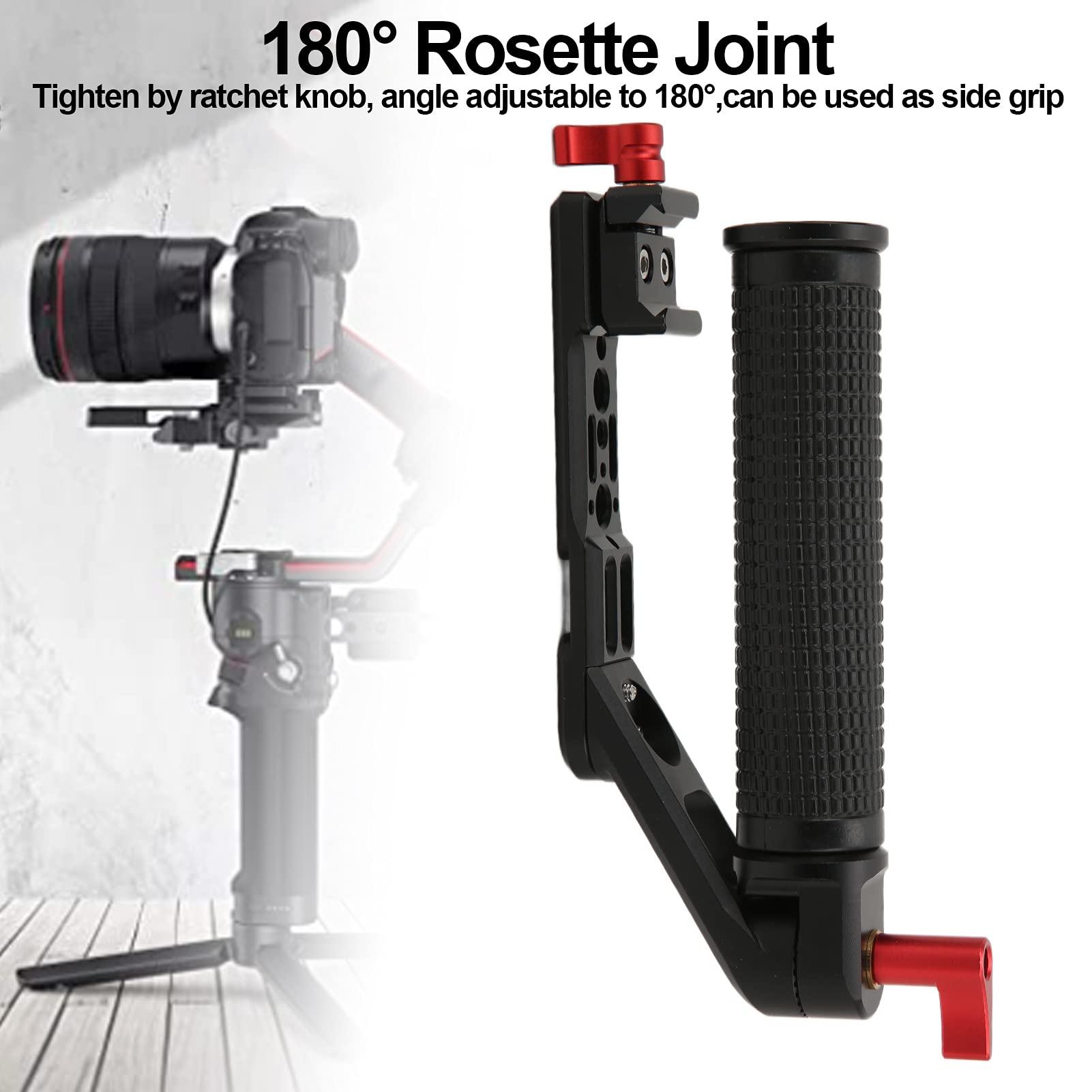 PUSOKEI Handheld Stabilizer Bracket Expansion Bracket Holder L Type Handheld Holder Handle Grip, Video Action Stabilizing Handle Grip Handheld Stabilizer for D JI RS2 RSC2