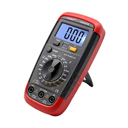 WHY-YUE Portable Laboratory Meter, UA6243L Auto Range Digital LCD Capacitor Capacitance Test Meter Multimeter Measurement Tester Meter