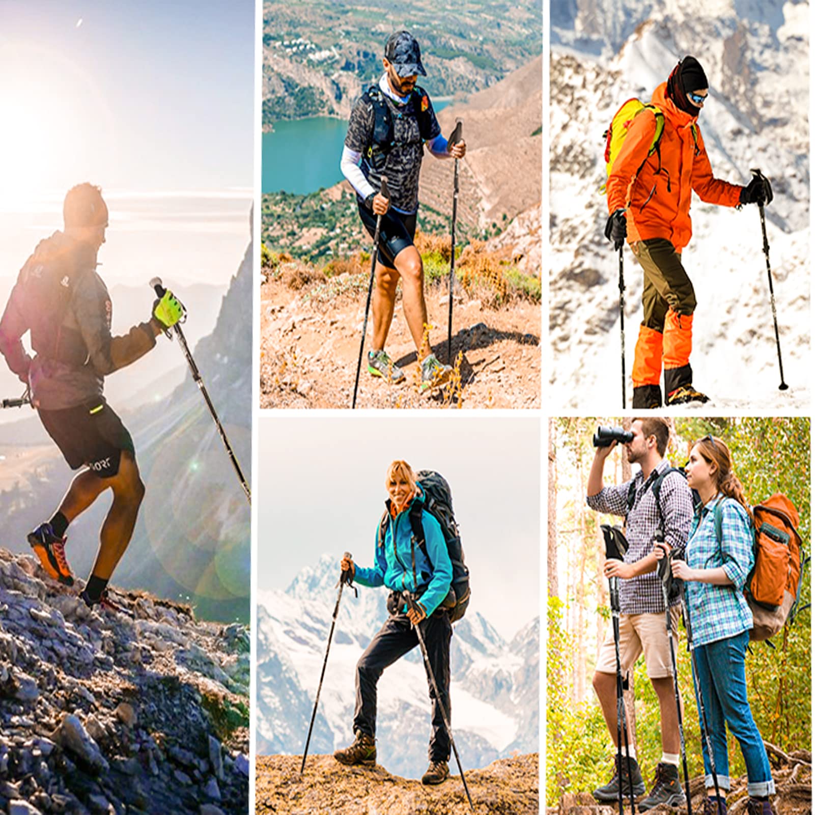 Rubber Trekking Pole Tips 4pcs Walking Hiking Stick Tips Hiking Poles Accessories Replacement Trekking Hiking Sticks Walking Poles Boot Tips Rubber Feet Protectors Fit Most Standard Hiking Poles