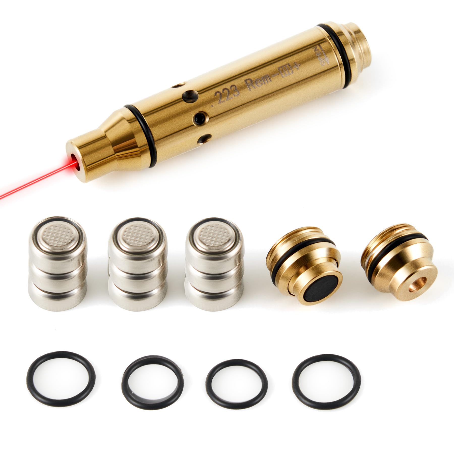 PINTY Dry Fire Laser Training Cartridge, .40 S&W Laser Ammo Bullet for Dry Fire Training Practice, Red Laser Ammunition Shooting Accessory with Batteries, O Rings, & Back Caps for Pellet BB Guns More