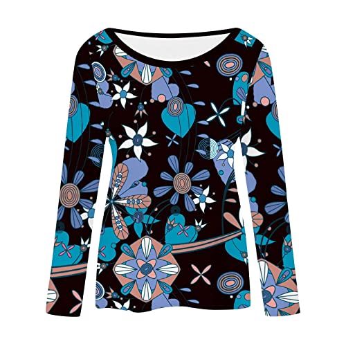 Women's Printed Ethnic Western Graphic Shirts Pullover Tees Valentine's Day Casual Tops Oversized Long Sleeve Round Neck Aztec Vintage Geometric Generic St. Patricks Day T-Shirt Sweatshirt Graphic