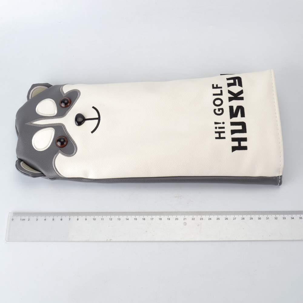 PLUSKER 1PC Golf Club Head Cover for Driver Synthetic Leather with Husky Pattern Design Creative Golf Headcover