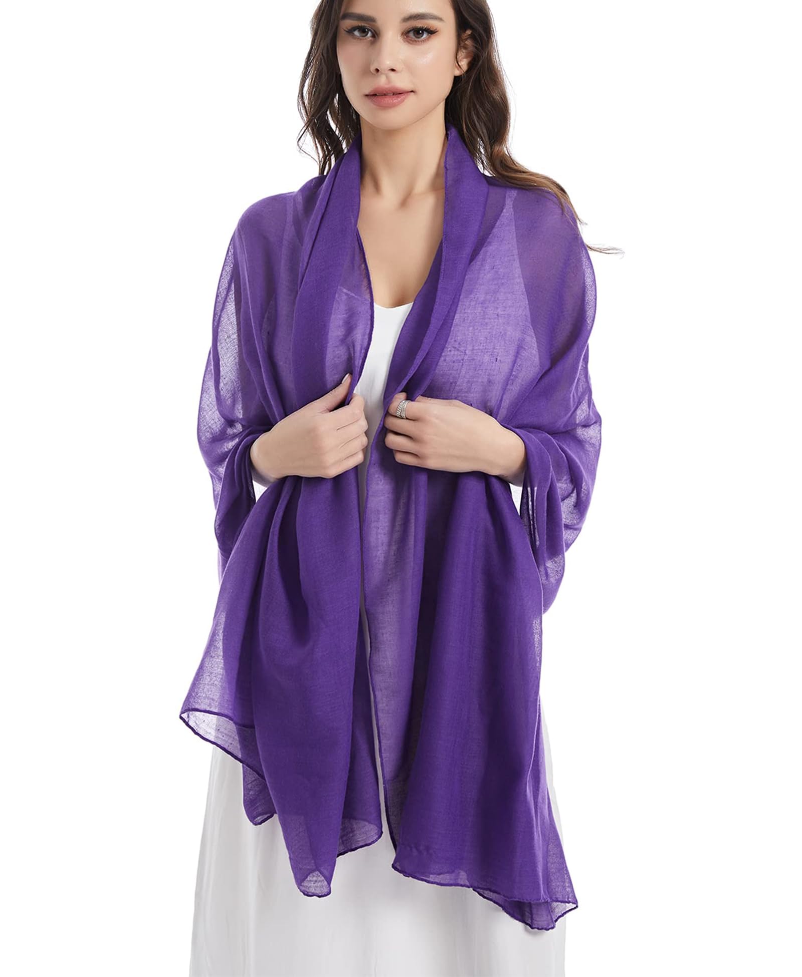MissShorthair Womens Solid Color Scarfs Long Lightweight Scarf for Women Large Sheer Wrap Shawl