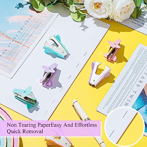 Lincia 9 Pack Staple Removers Set Staple Puller Staple Remover Tool for Office School Home 3 Colors (Pink, Purple, Green)