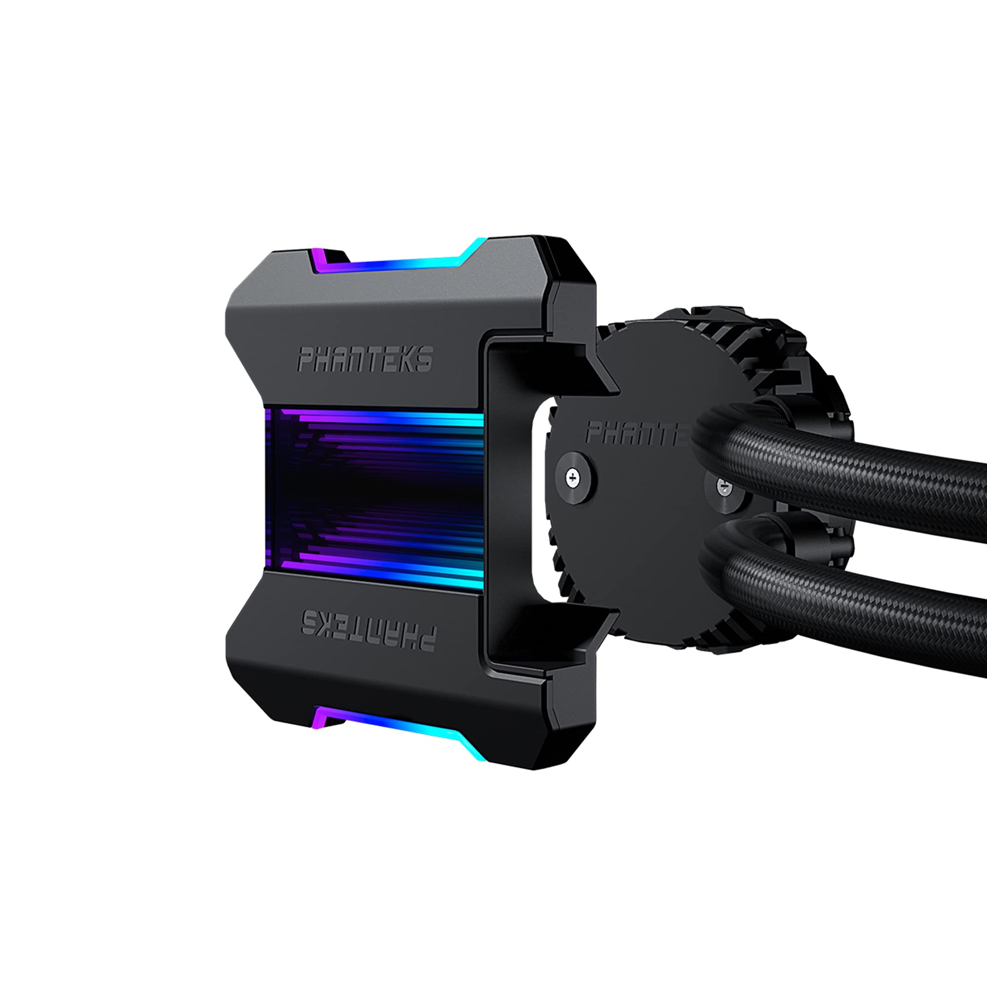 Phanteks (PH-GO240T30_DAG01) Glacier One 240T30 D-RGB AIO Liquid CPU Cooler, Infinity Mirror Pump Cap Design, Aluminum Covers, 2X T30-120 High-end Fans, Anthracite Grey,Black