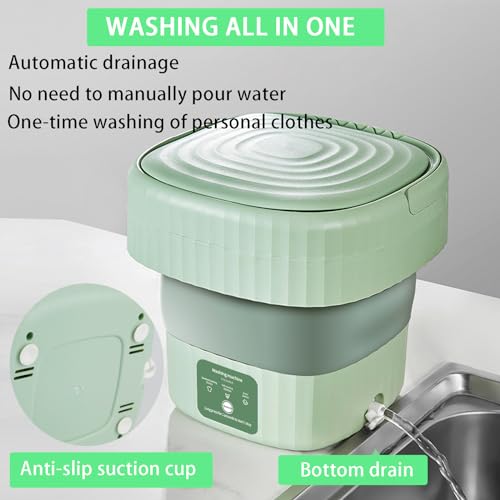 Portable Washing Machine,6.5L Large Capacity Mini Washing Machine with 3 Modes Deep Cleaning,Foldable Washer for Underwear, Baby Clothes or Small Items,Suitable for Apartments, Dorms and Travel