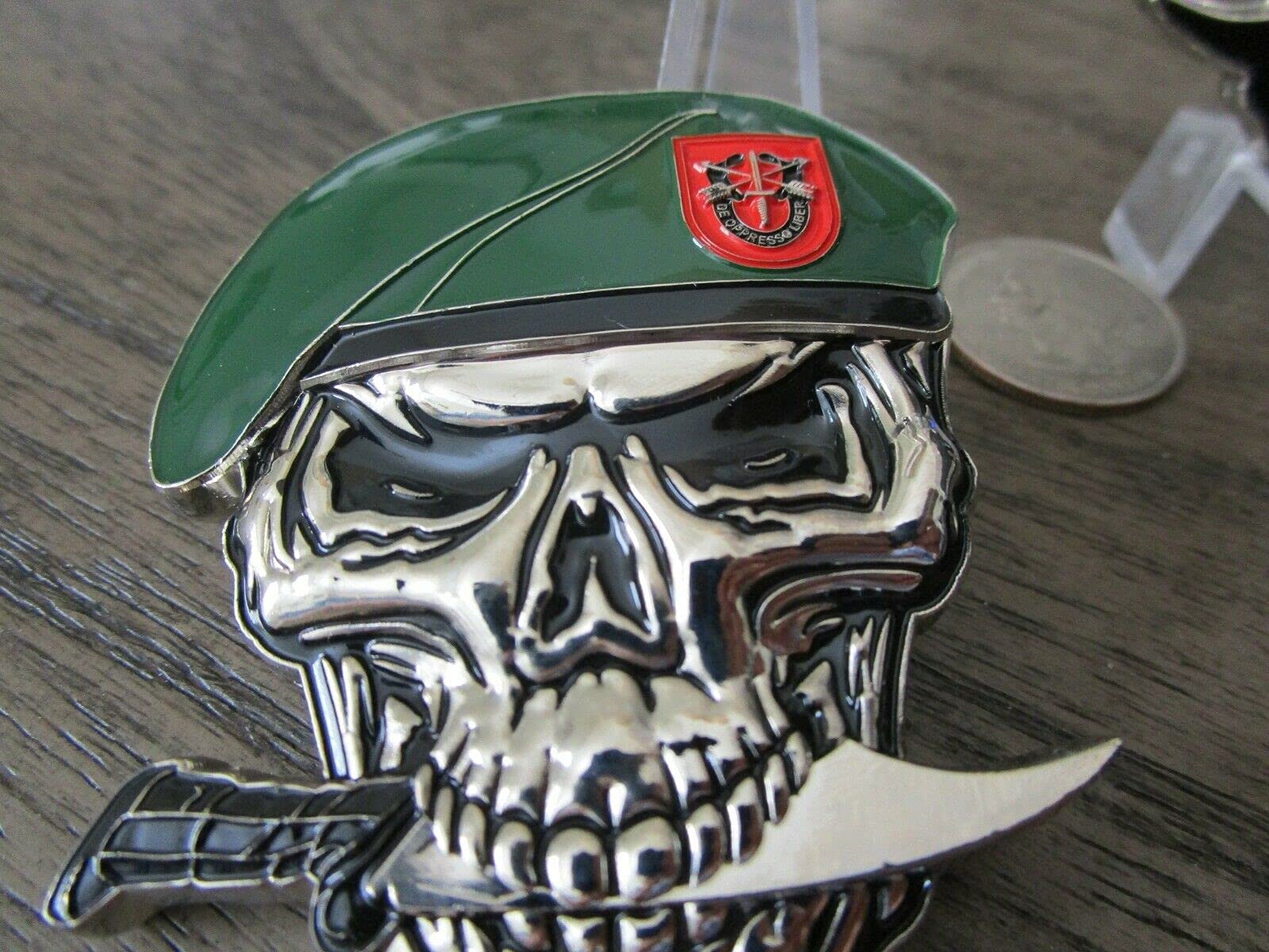 United States Army 7th Special Forces Group Green Berets Creed 7th SFG (A) Reapers Skull Challenge Coin