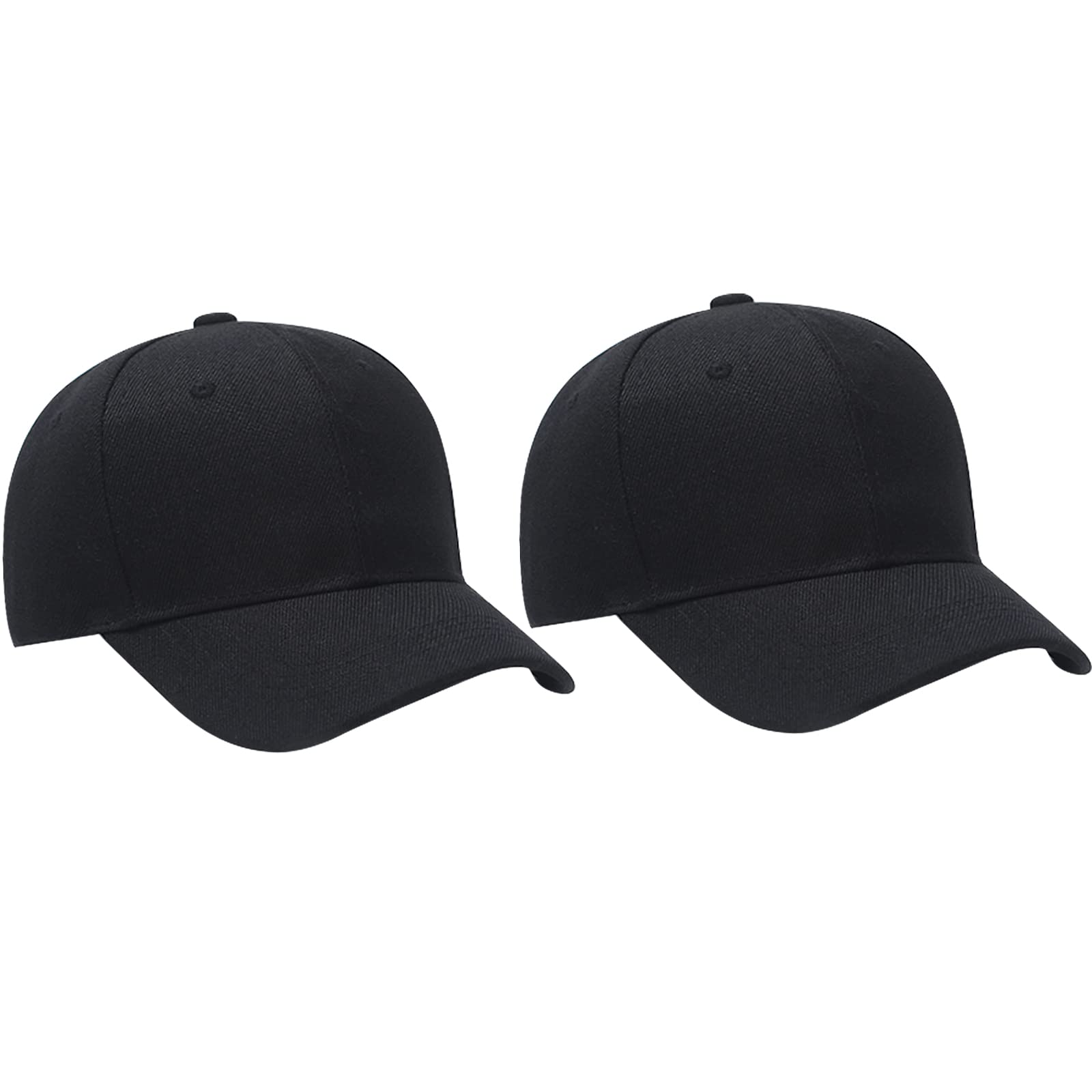 PLIOPYIK White Black Baseball Cap, Unisex Adjustable Womens Mens Baseball Cap Golf Dad Hat