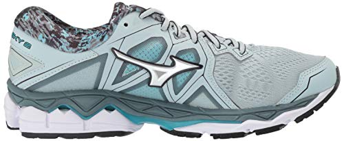 Mizuno Women's Wave 2 Running Shoe, Sky Gray-Silver, 7 B US