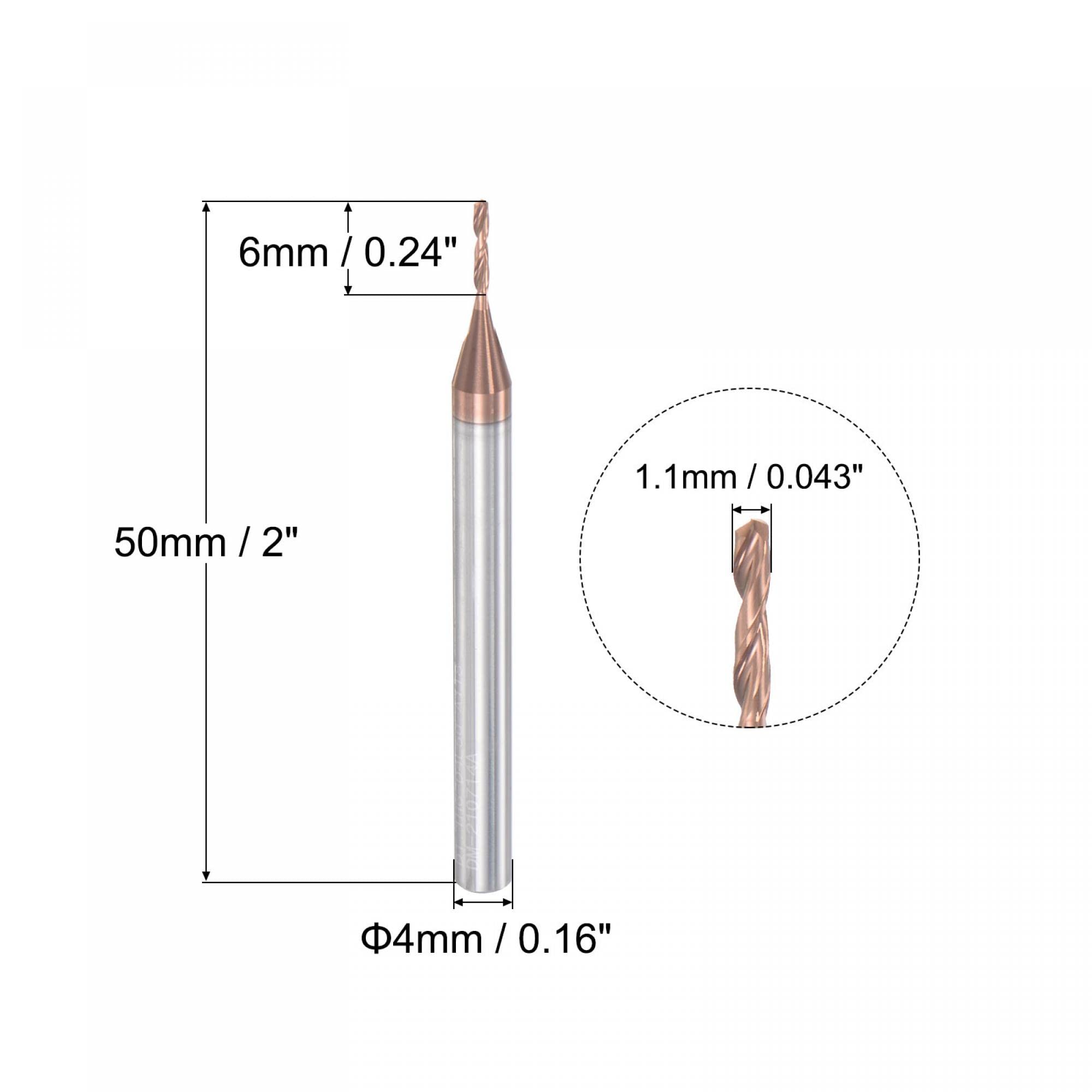 uxcell Twist Drill Bit, 1.25mm Diameter 4mm Shank Titanium Coated Tungsten Carbide Short Length Drill Bit Straight Shank for Stainless Steel Alloy Steel