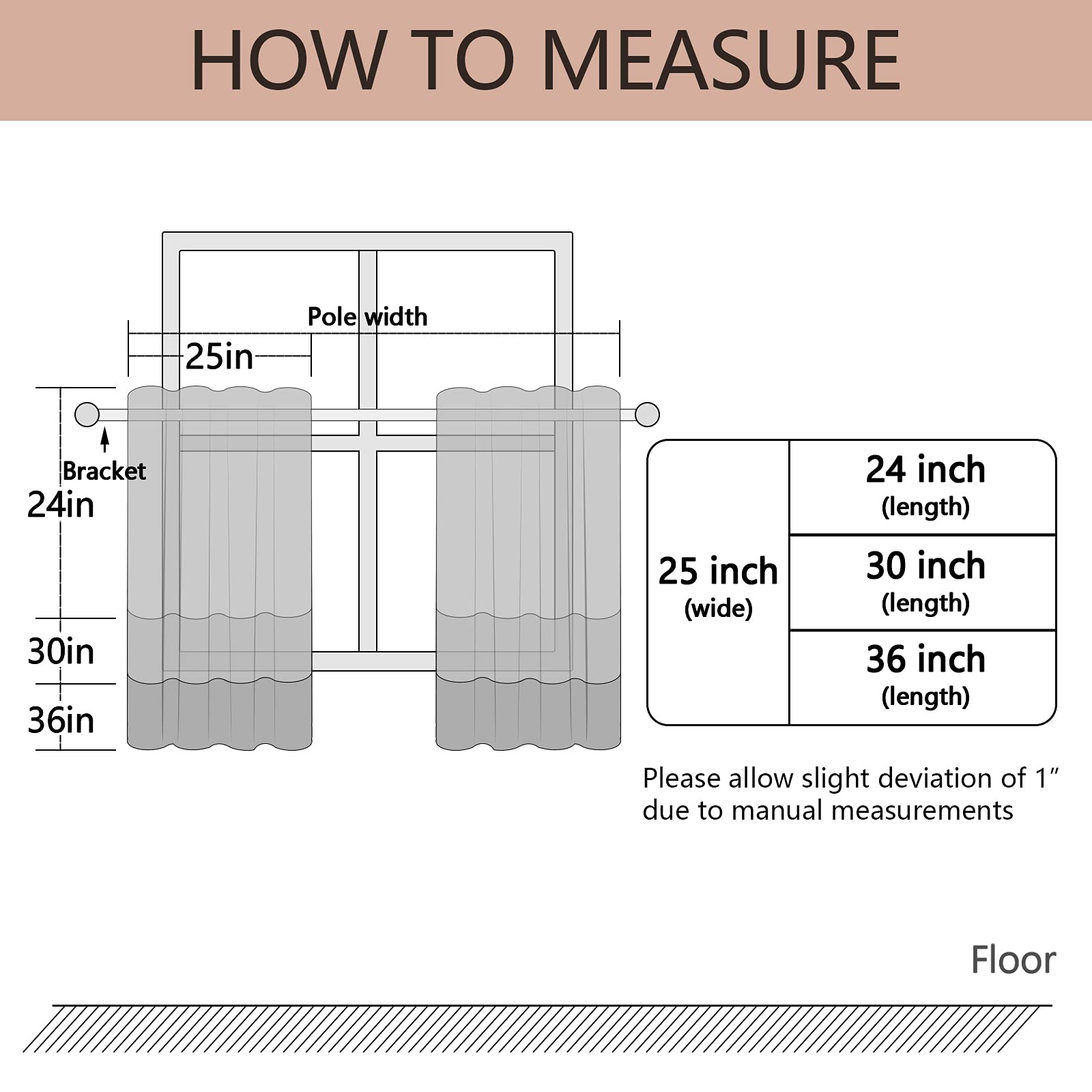MRTREES Soft Sheer Tier Curtains White Kitchen Tiers 25 x 24 inch Privacy Semi Sheer Cafe Curtains Small Short Bathroom Half Window Curtains Basement 2 Panels Pole Top