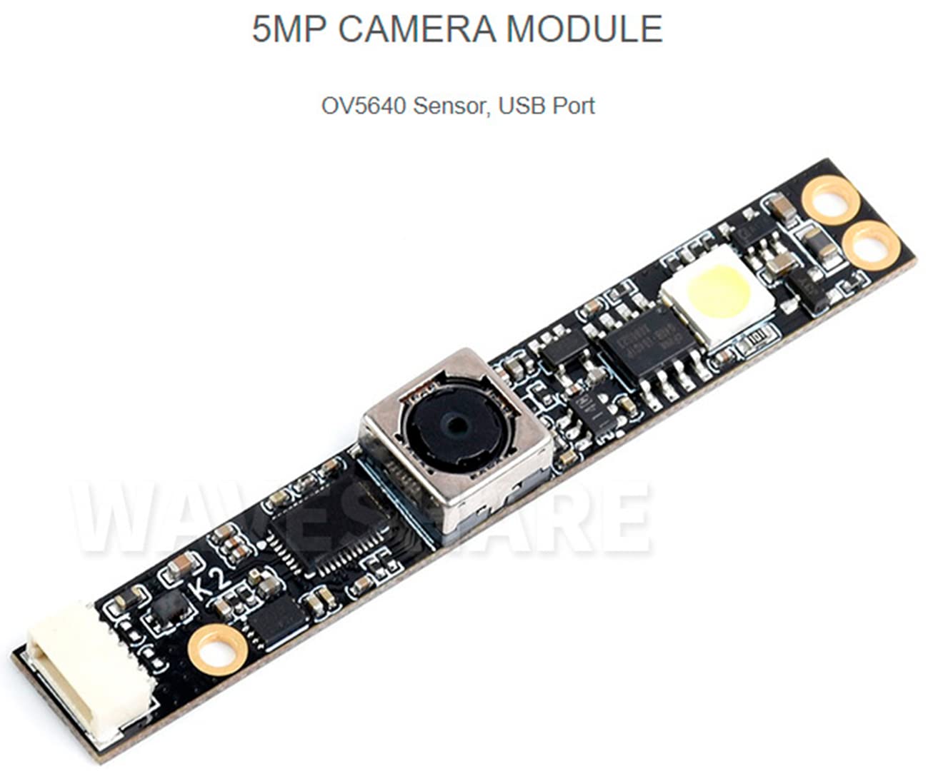 waveshare OV5640 5MP USB Camera(B) 1080P Video Recording 2.8 Aperture 68°Field of View Auto-Focus 5MP Camera Module for Raspberry Pi Jetson Nano PC Support Windows Linux