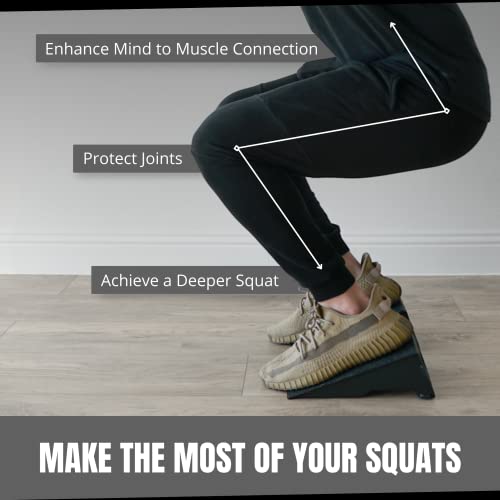 Squat Wedge - Metal Slant Board with Towel - Knees Over Toes Wedge Blocks - Incline Board for Squats, Deadlift & Lunges - Heel Elevated Squats & Calf Stretching - Physical Therapy & Exercise Equipment