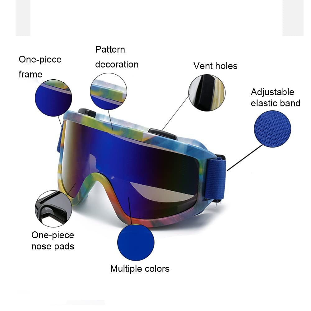 Ski Goggles, Snowboard Goggles, Mountaineering Protection Snow Goggles for Boys & Girls, Youth, Men (Color : Blue2)