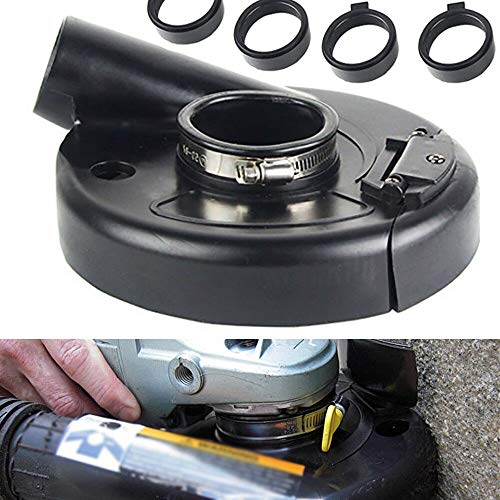 Universal Grinding Angle Grinder Dust Shroud 7 Inch Vacuum Dust Shroud Cover for Angle Grinder Hand Grind Grinder Polisher(black)