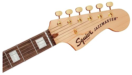 Squier 40th Anniversary Gold Edition Jazzmaster Electric Guitar, with 2-Year Warranty, Lake Placid Blue, Laurel Fingerboard