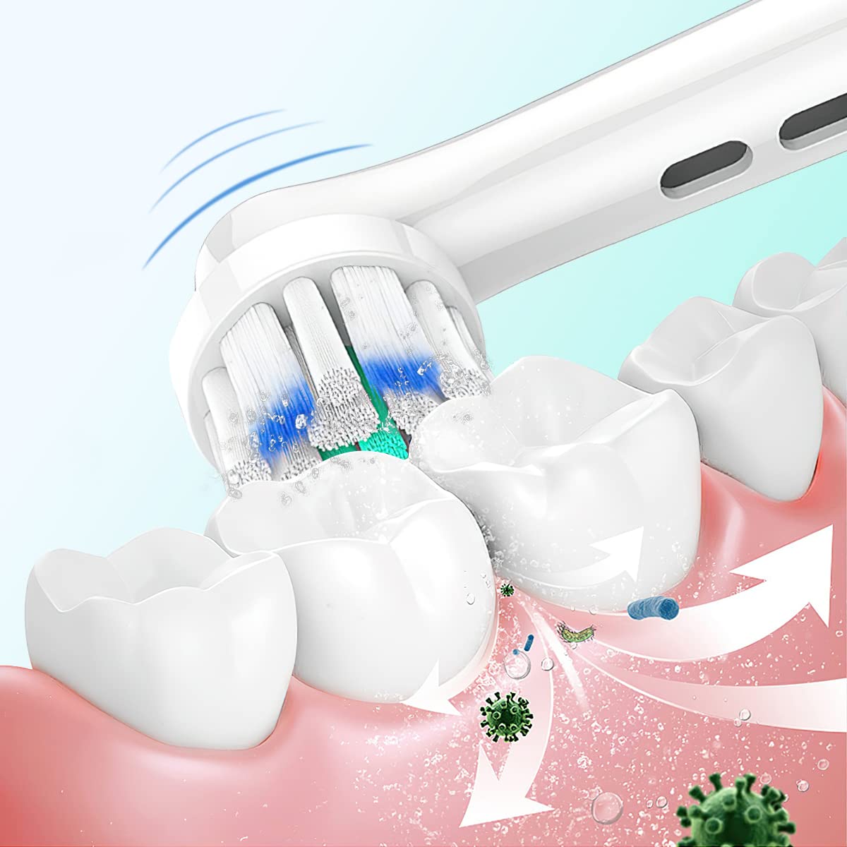 WuYan 8 pcs Extra Soft Bristles Replacement Heads Compatible with Oral B Electric Toothbrush Head Extra Thin Soft Bristles Gum Care