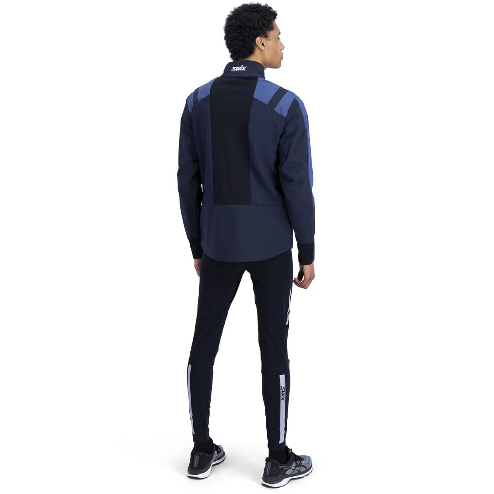 Swix Men's Standard Infinity Windproof Water-Resistant All-Round Cross-Country Ski Jacket, Lake Blue